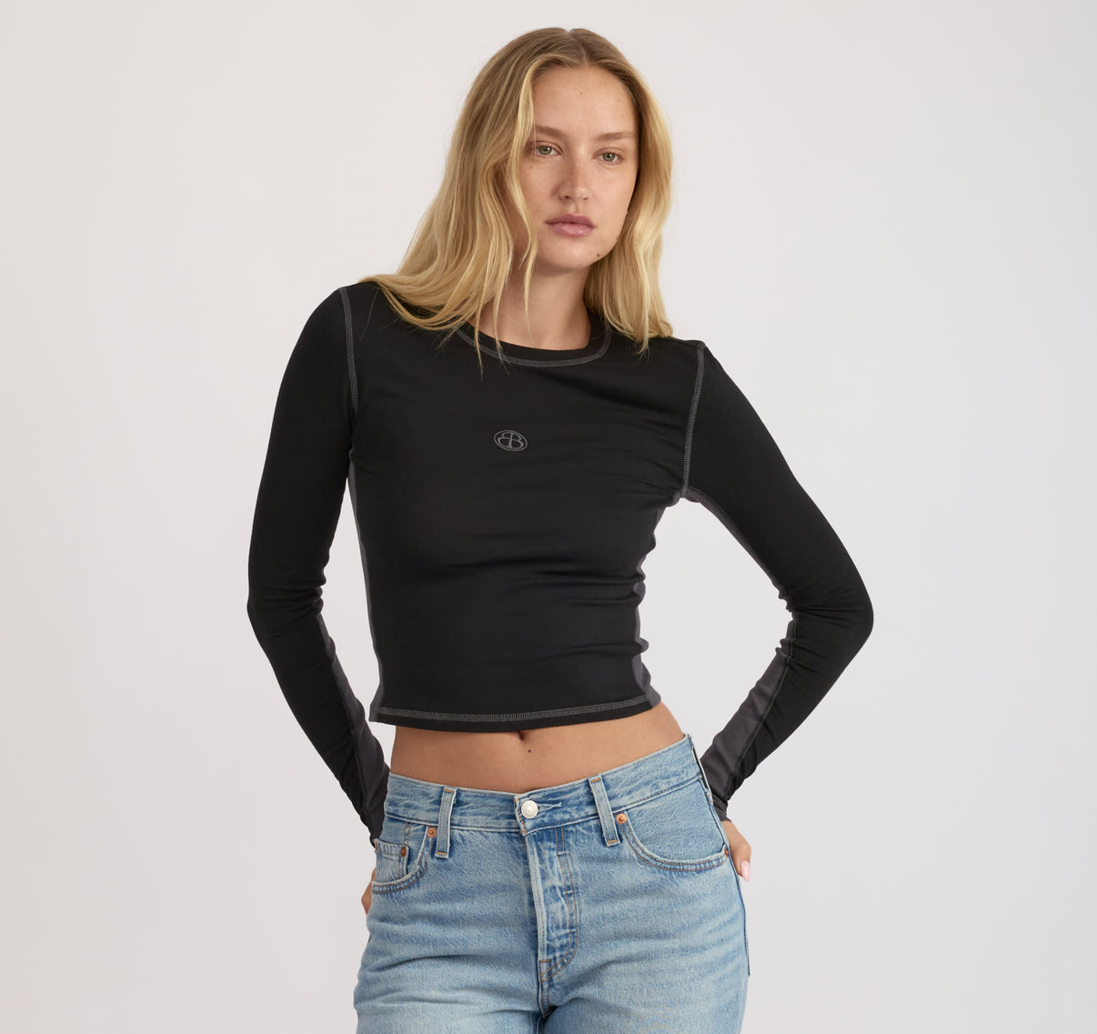 Core Icon Panel Long Sleeve Tee | Only £ 39 | Organic Basics